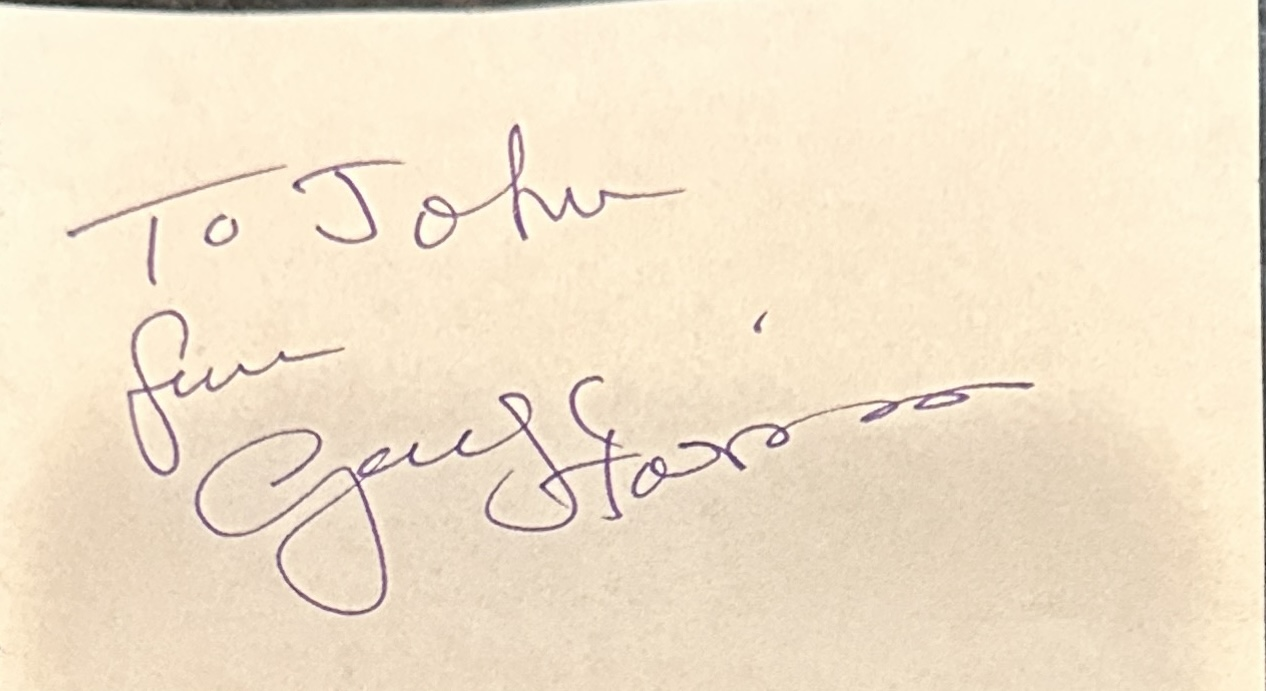 George Harrison Autographed Page TO JOHN